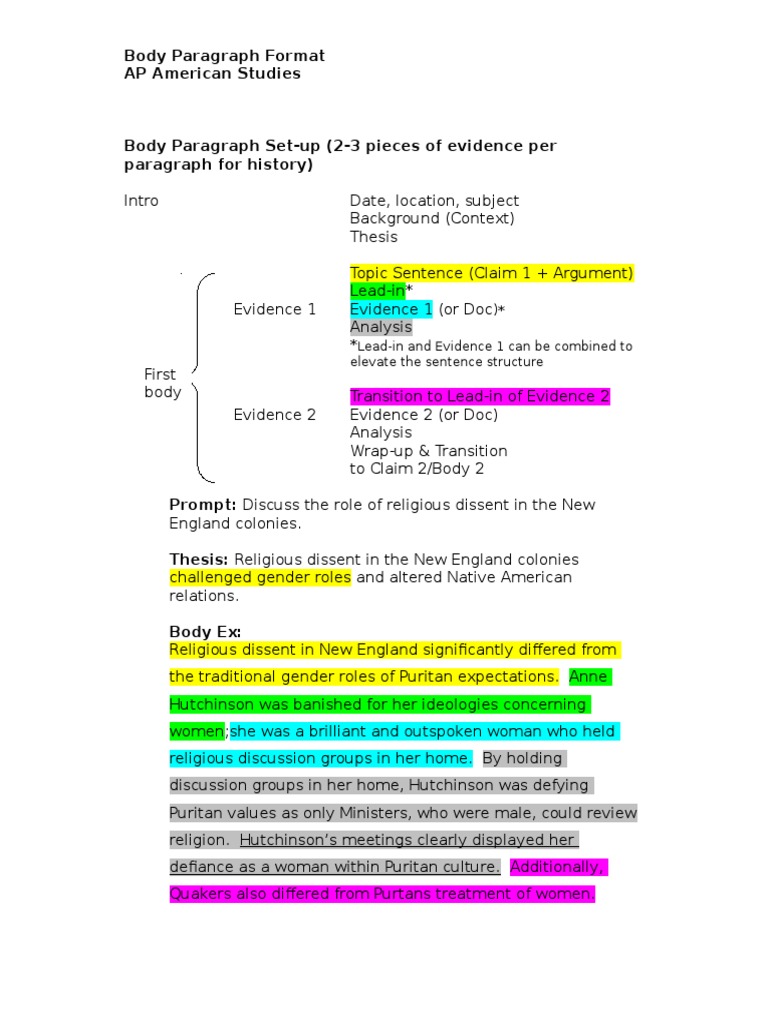 Body Paragraph Structure Guide | PDF