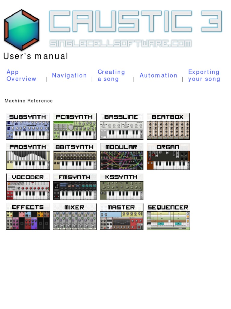 Caustic 3 User Manual Overview | PDF | Synthesizer | Modulation