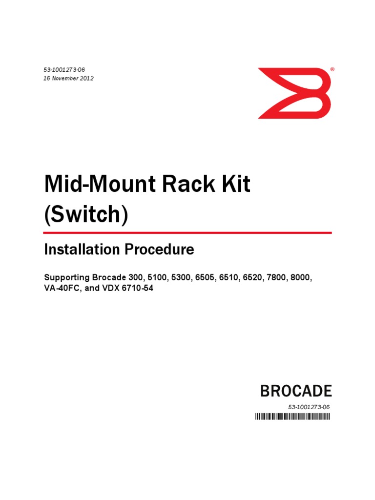 Mid-Mount Rack Kit (Switch) : Installation Procedure | PDF | Equipment ...