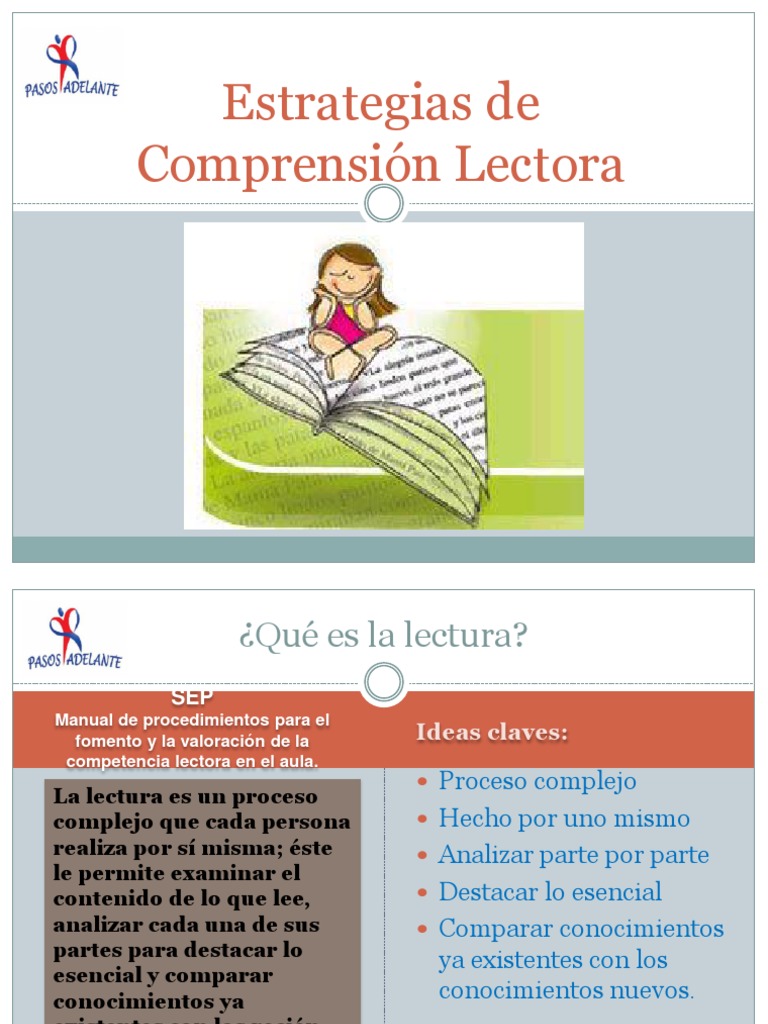 Estrategias de Comprension Lectora Parte 1 | Lectura (proceso ...
