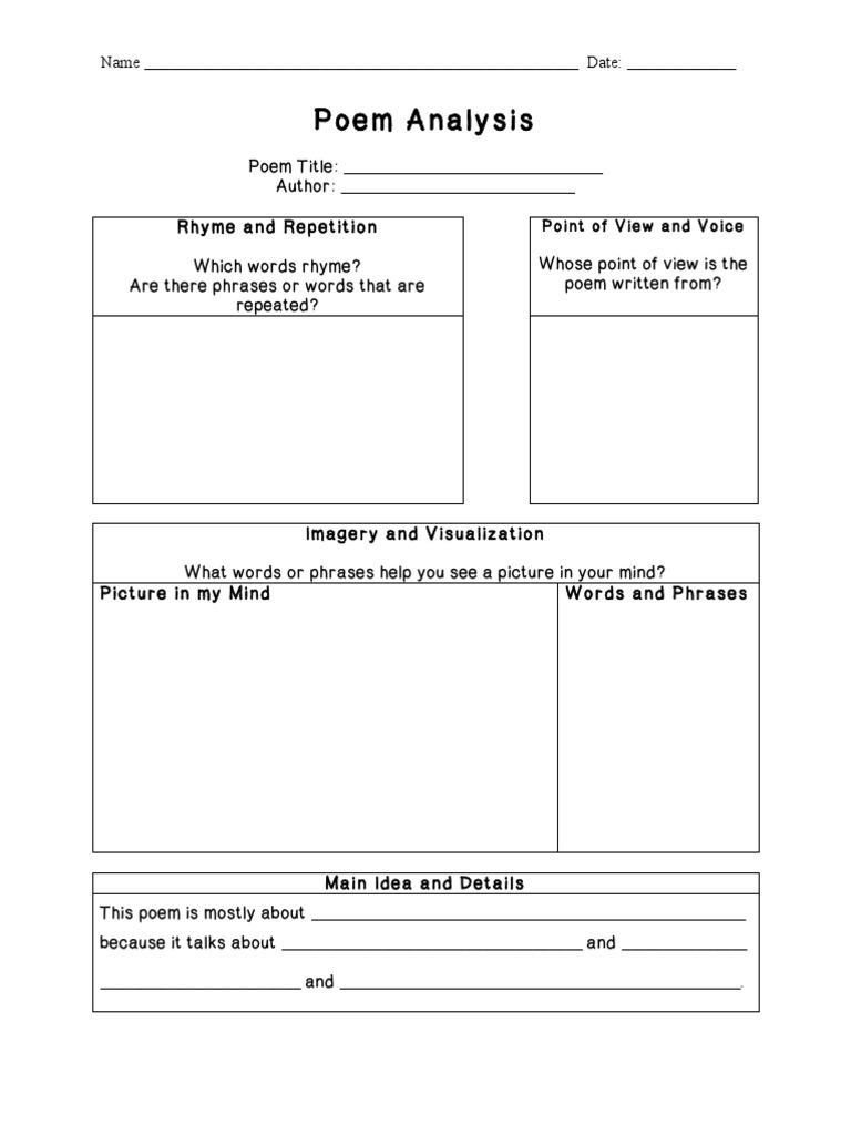 Poetryanalysistemplate | PDF | Poetry
