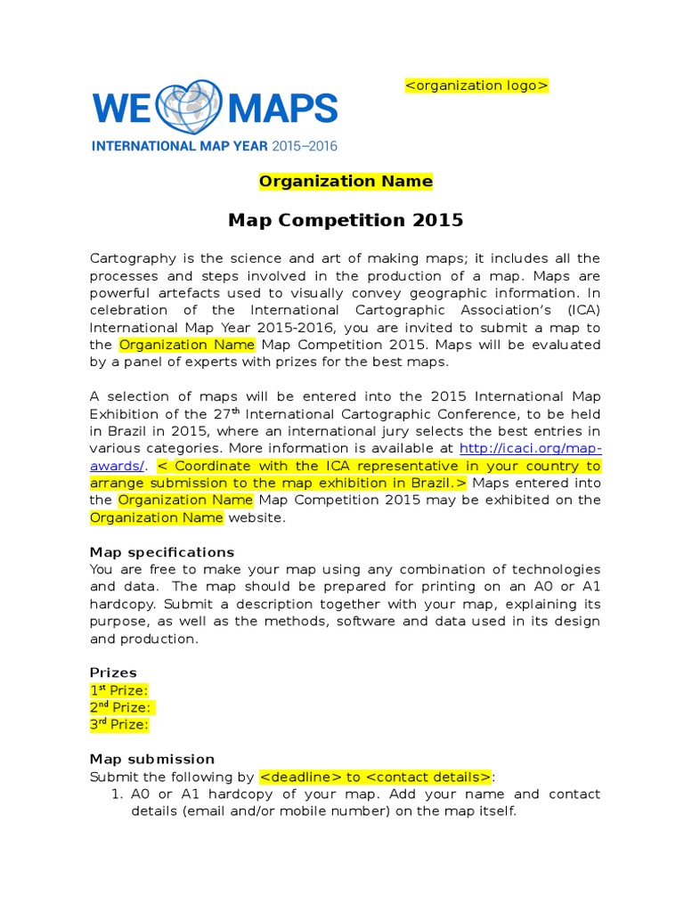 Map Competition 2015 Submission Guide | PDF | Cartography | Map