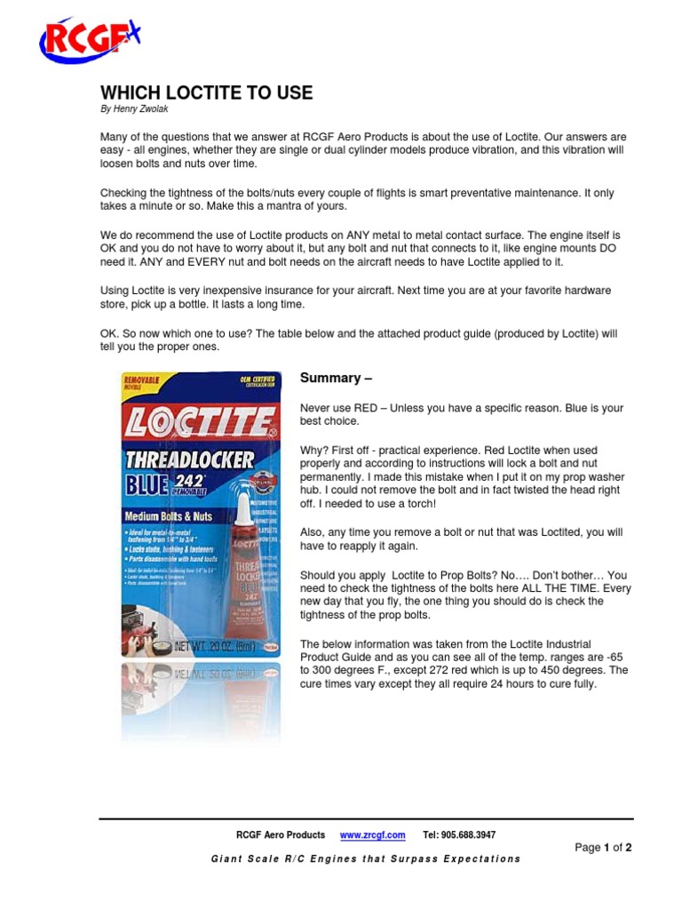 Loctite Guide | PDF | Technology & Engineering