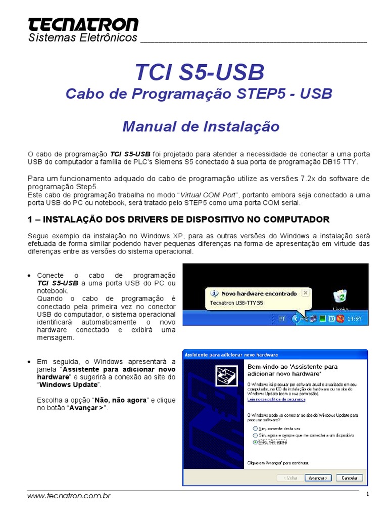 Manual Tci S5-Usb | PDF | Janela (informática) | Interfaces gráficas do usuário