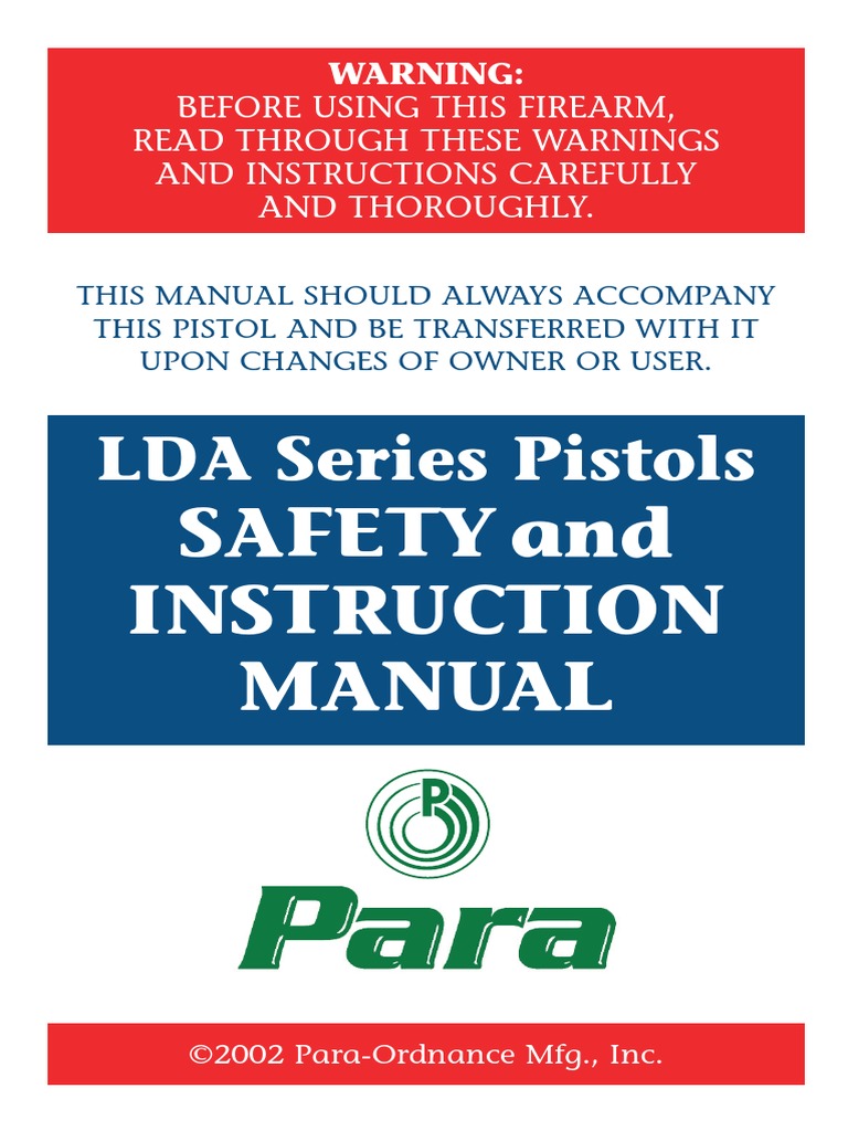 Para Lda | PDF | Trigger (Firearms) | Magazine (Firearms)