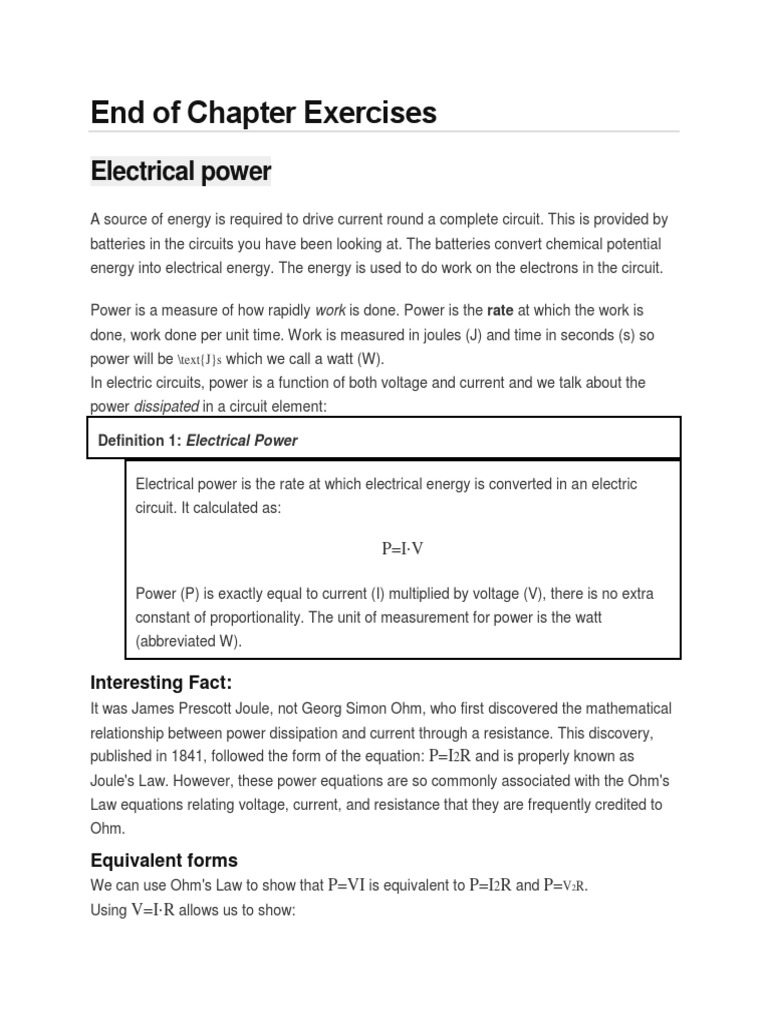 Derive and Apply The Relationships P V2R-1 I2R IV To Calculate The ...
