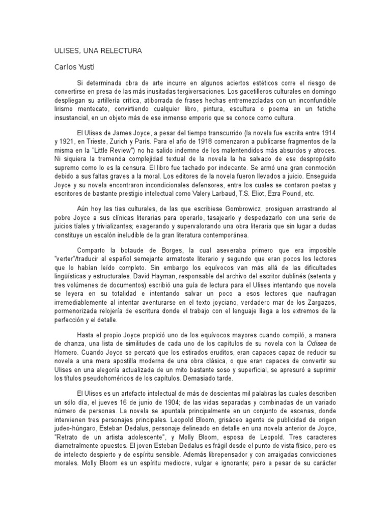 Ulises | PDF | James Joyce | Ulises (novela)