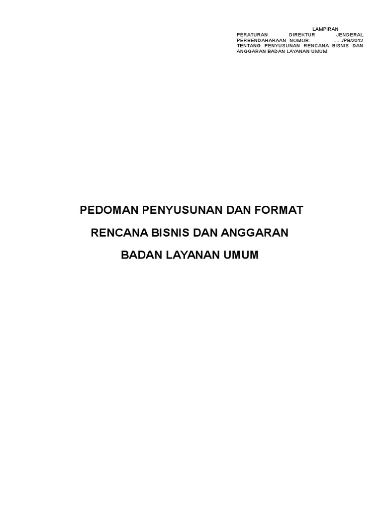 Pedoman Penyusunan Rba | PDF