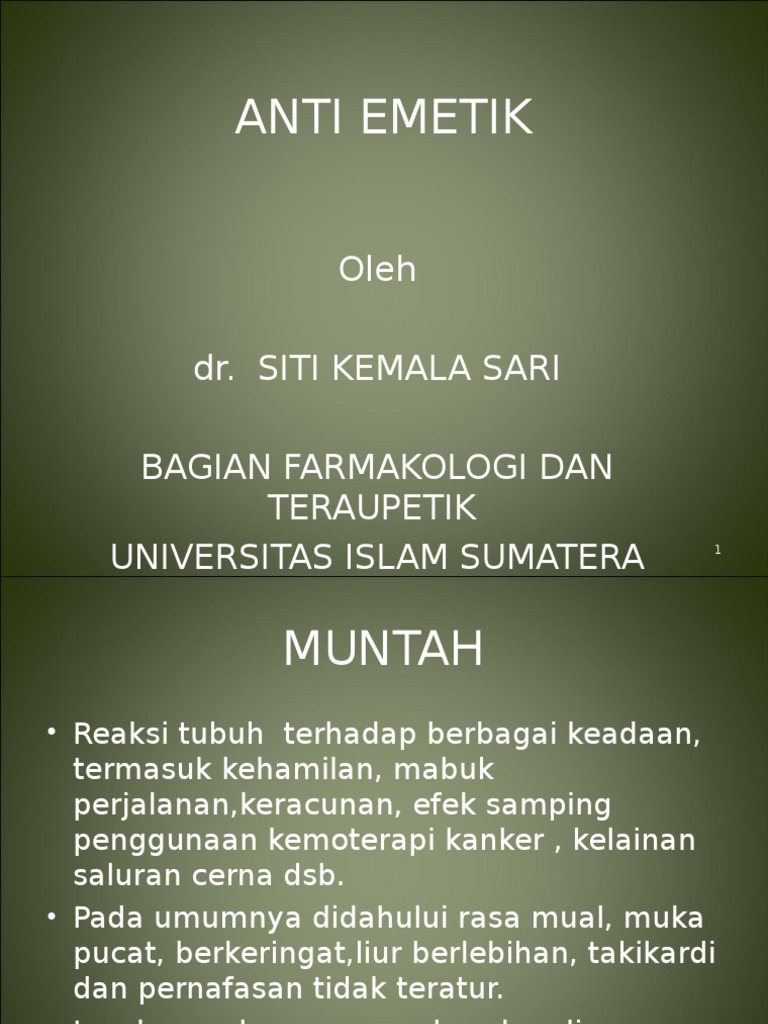 Anti Emetik | PDF | Kesehatan Holistik