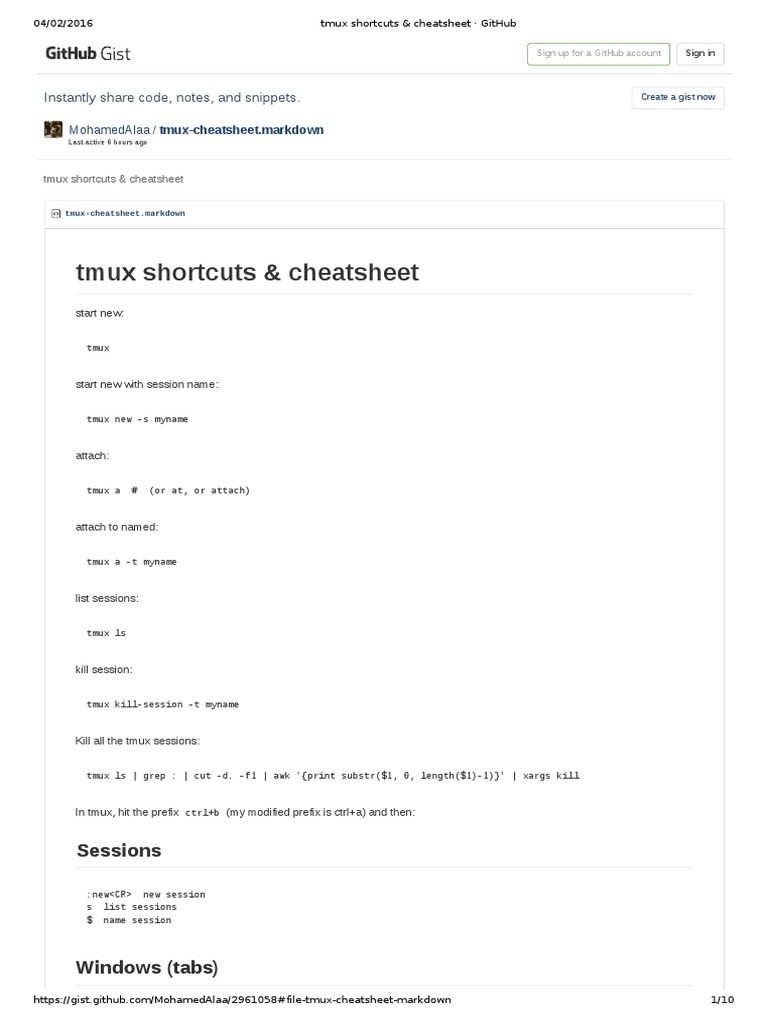 Tmux Cheat Sheet Pdf Software Engineering Computing