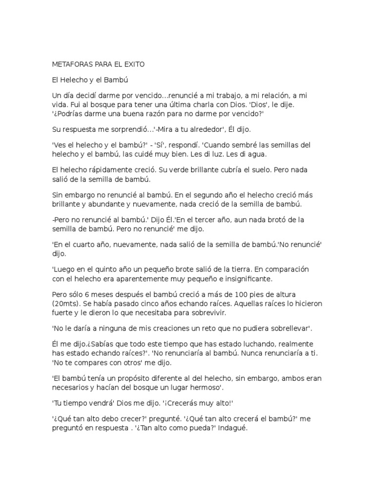 Metáforas para el Éxito Personal | PDF | Hogar, jardinería y bricolaje ...