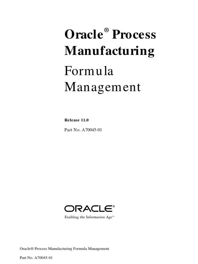 OPM 11 4223 - 260446 Formula Management | PDF | Oracle Database ...