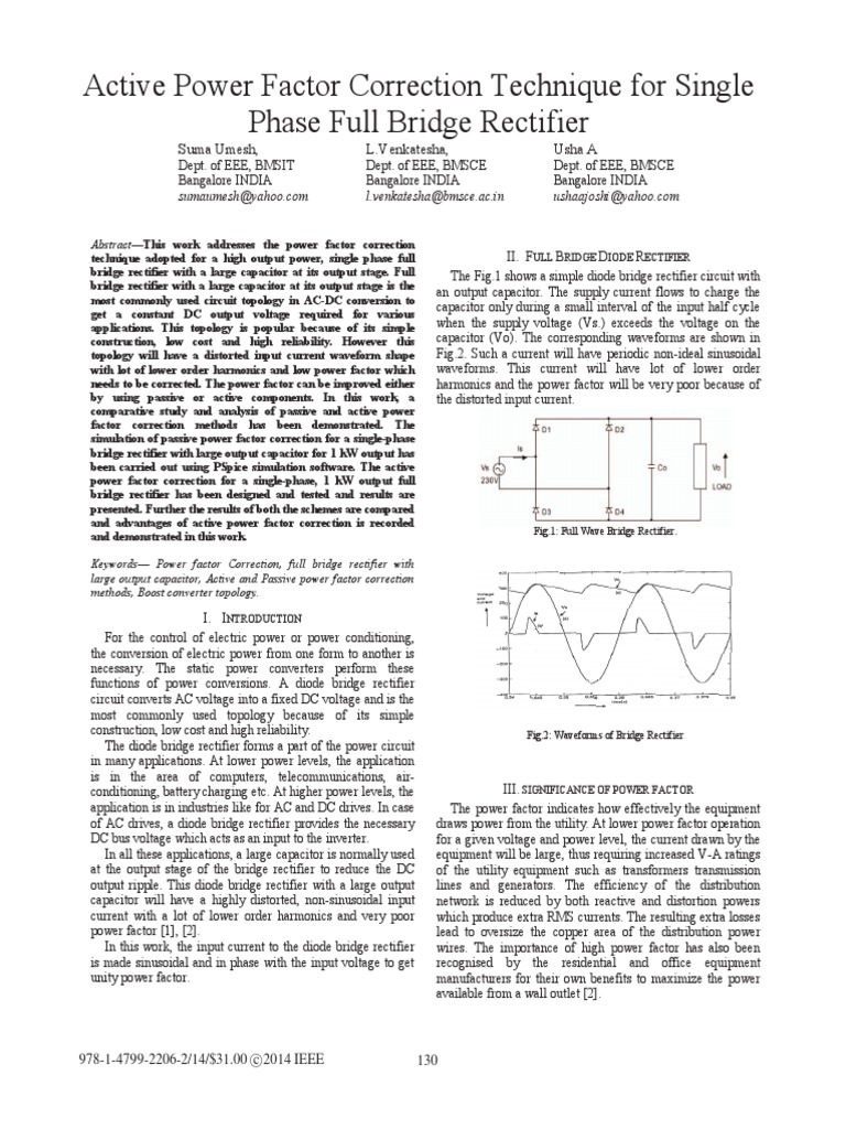 Active Power Factor Correction for Rectifiers | PDF | Rectifier | Electronic Filter