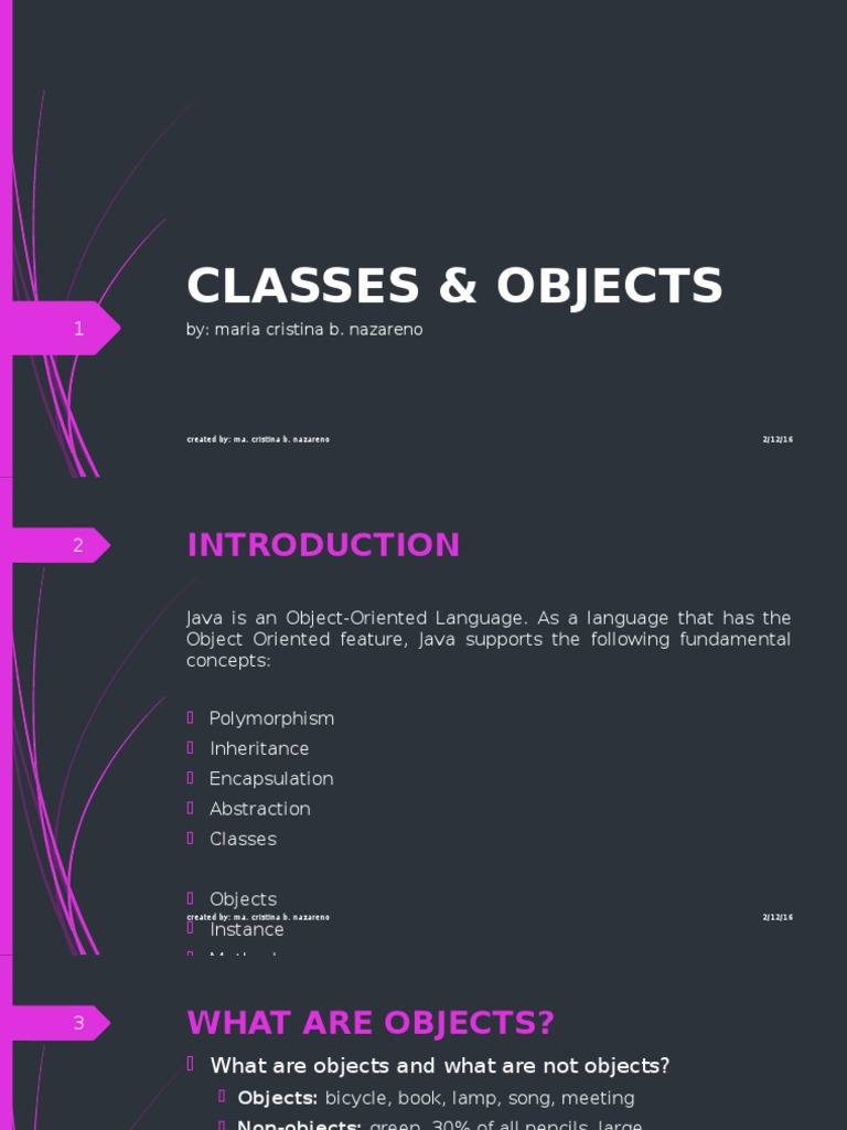 Classes & Objects: By: Maria Cristina B. Nazareno | PDF | Class (Computer Programming) | Method ...