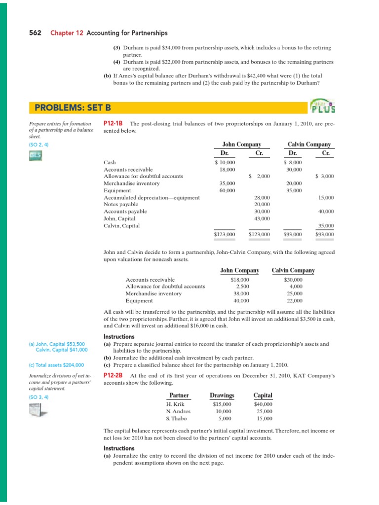 Soal Homework Chapter 12 (Set B) TM 3-4 | PDF | Balance Sheet | Partnership