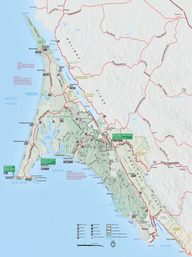 Point Reyes Natural Features Map | PDF | Physical Oceanography | Water