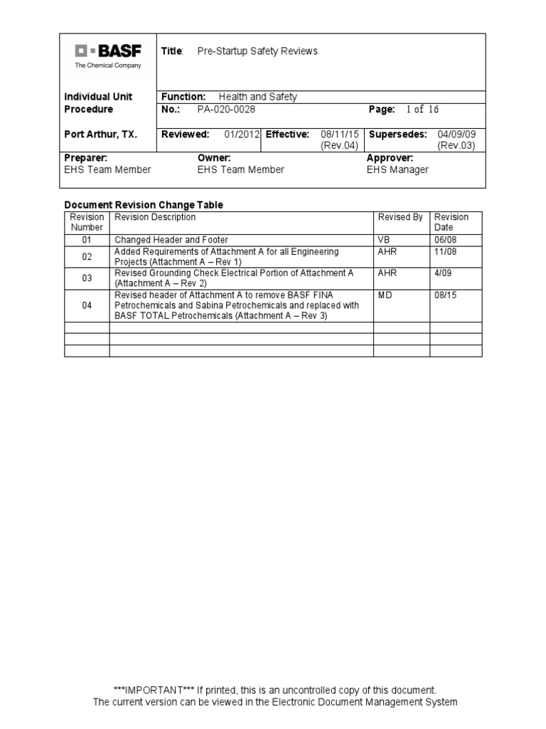 PSSR Form | PDF | Valve | Safety