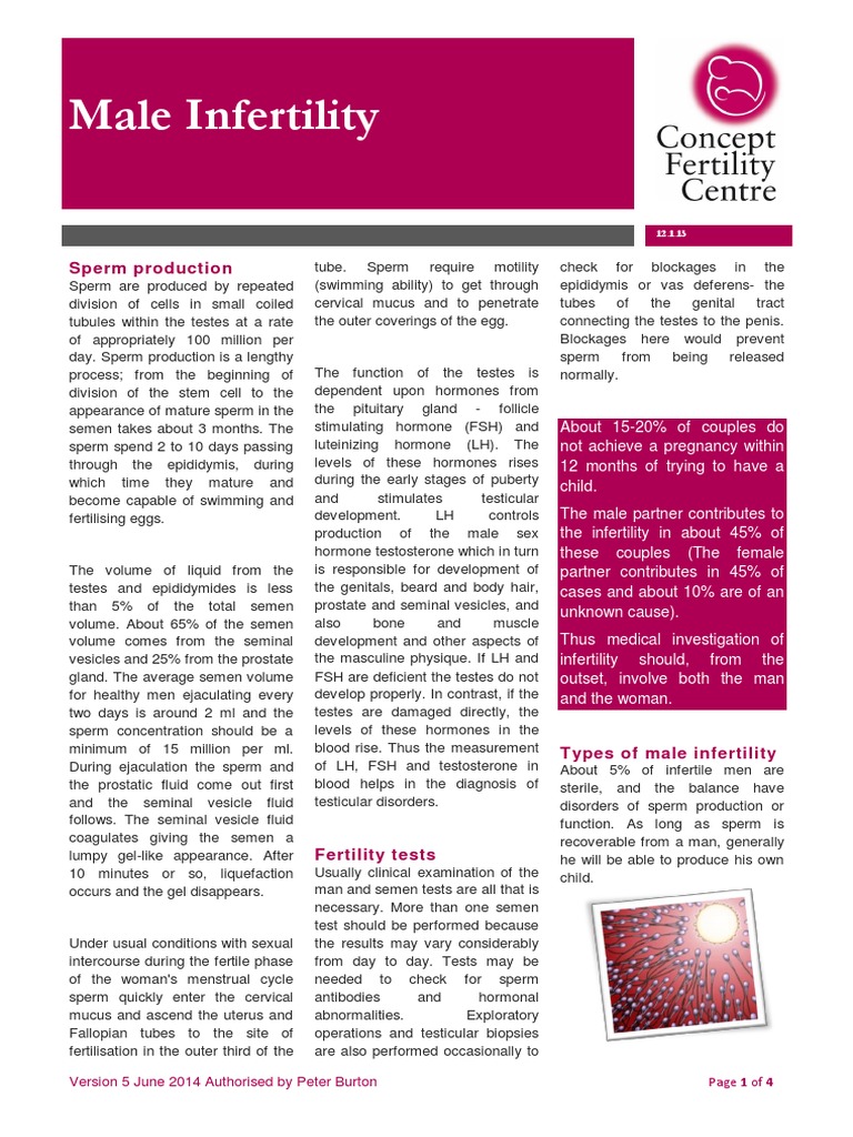 Male Infertility 12-1-13 UserTemp-5 PDF | PDF | Infertility | Testicle