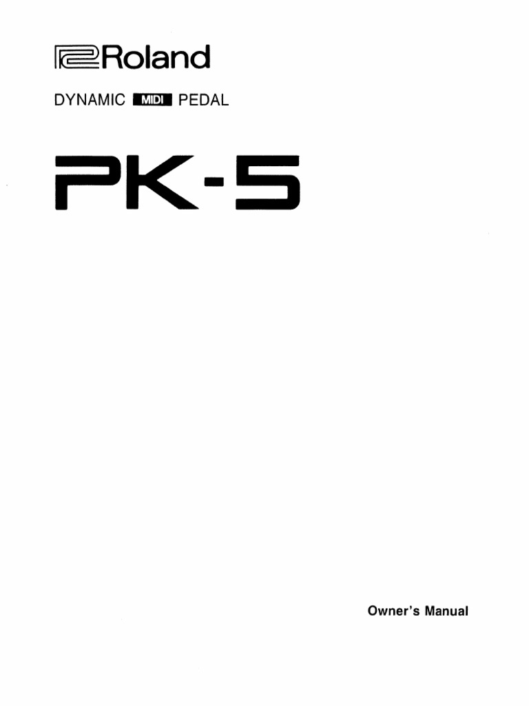Roland pk-5 Manual | PDF