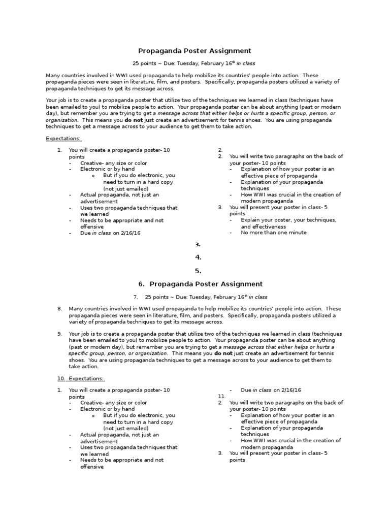 Propaganda Poster Assignment | PDF | Poster | Propaganda