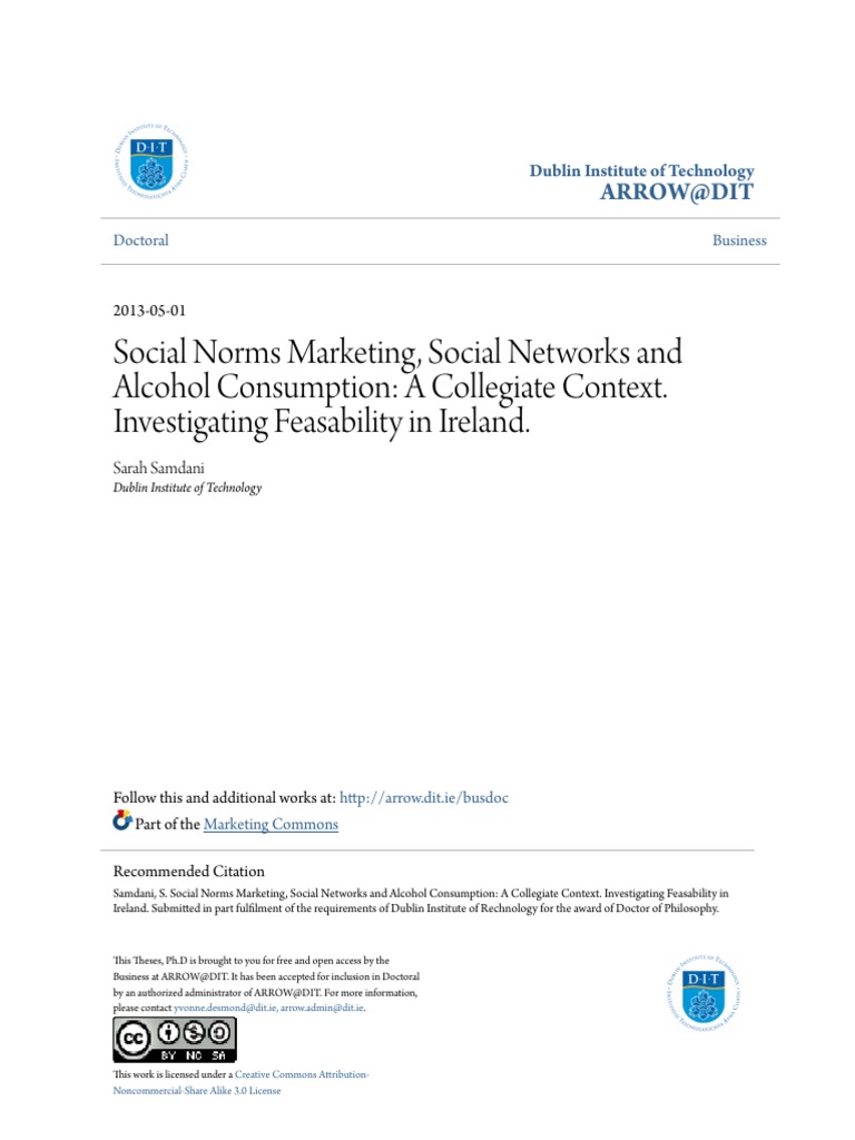 Social Norms Marketing Social Networks and Alcohol Consumption | PDF ...