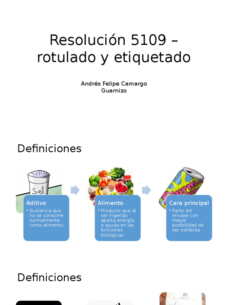 Resolución 5109 - Rotulado y Etiquetado | PDF | Alimentos | Comida y bebida