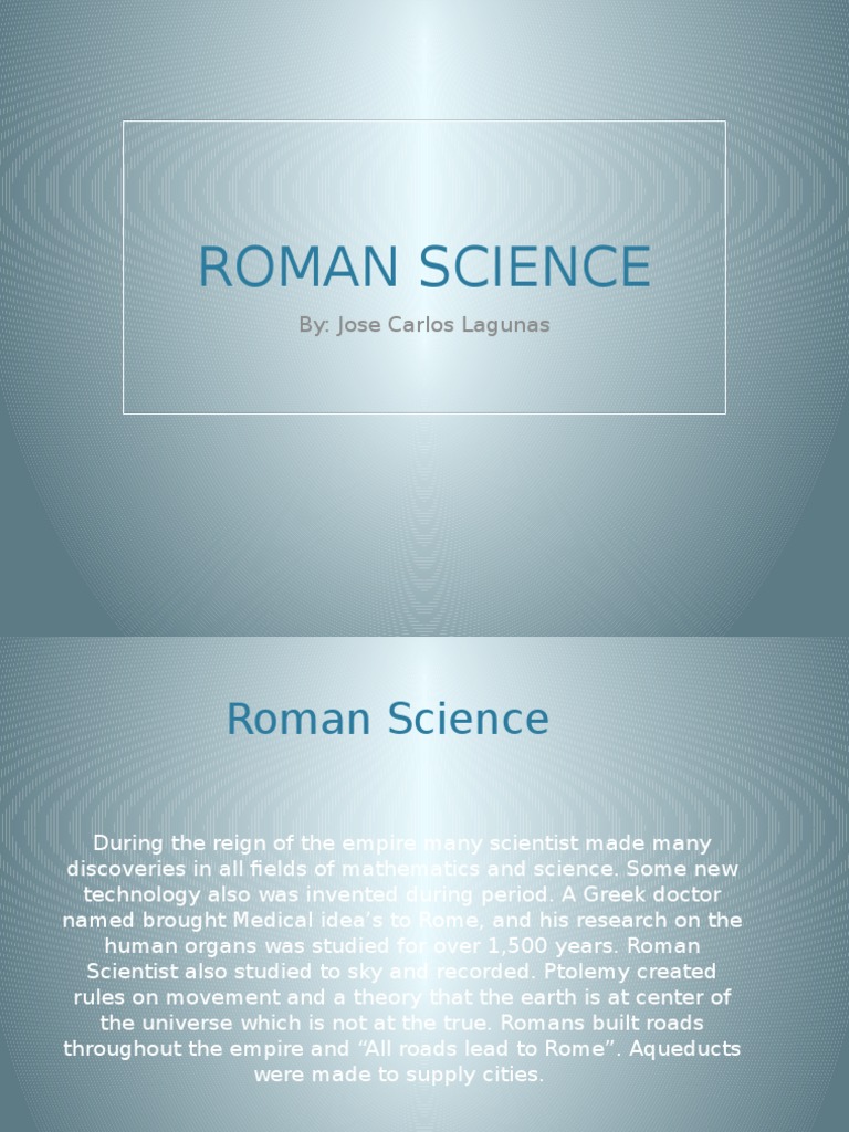 Roman Science and Technology Overview | PDF
