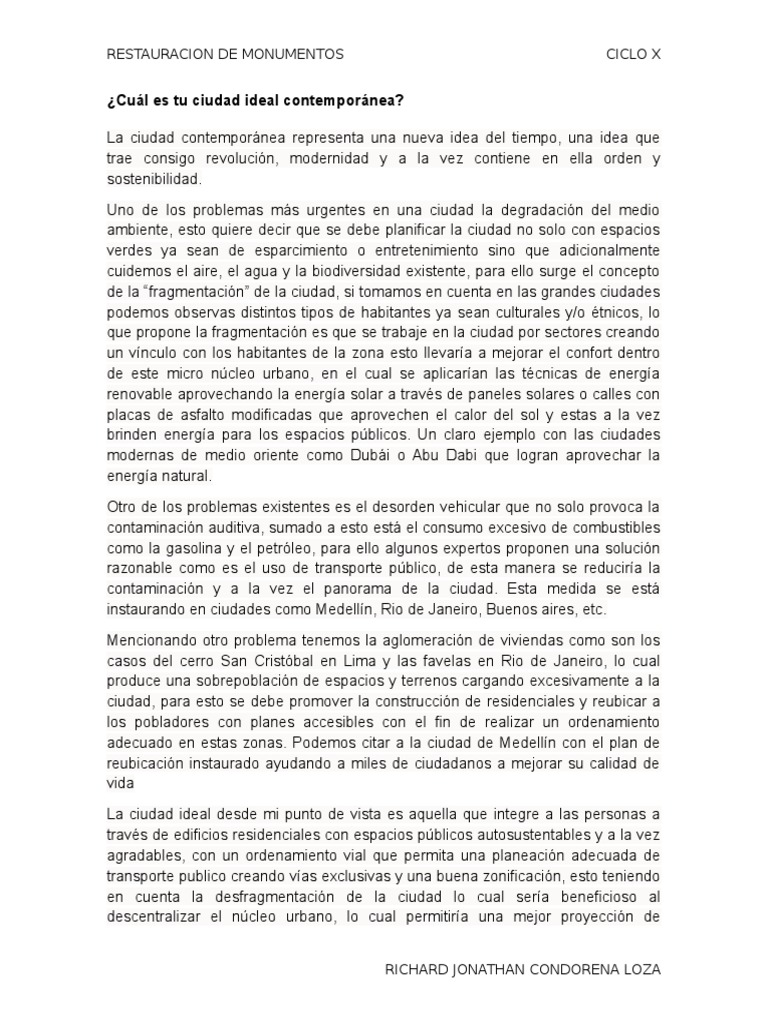 Cual Seria Mi Ciudad Ideal - Descargar Pdf