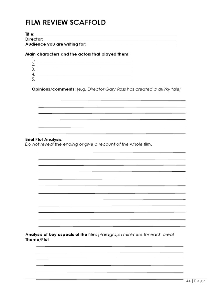Film Review Scaffold | PDF
