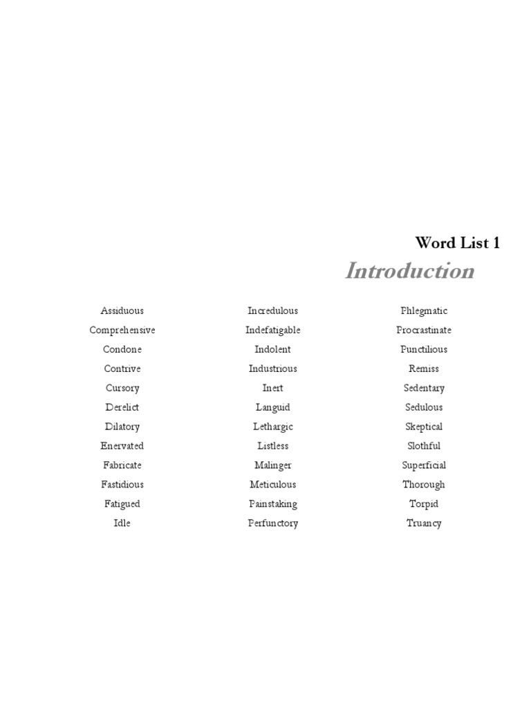 SAT Vocabulary Book | PDF | Fatigue (Medical)