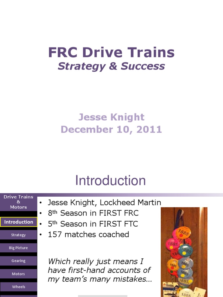 FRC Drive Trains: Strategy & Success | PDF | Transmission (Mechanics ...