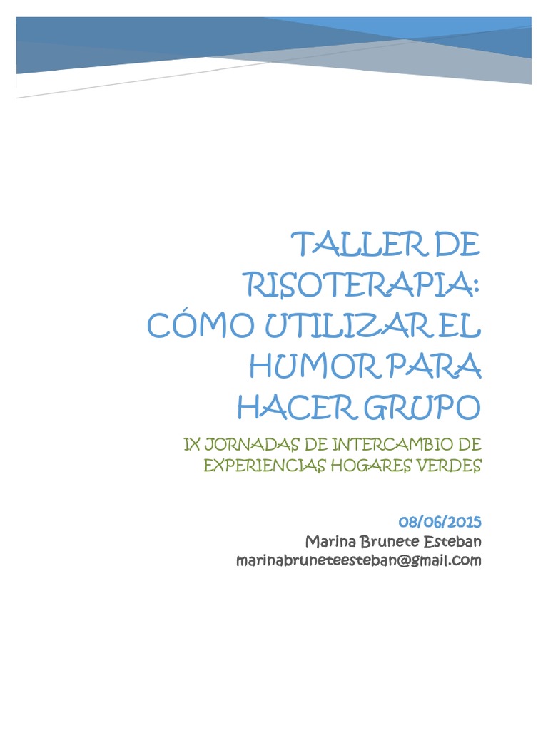 Taller de Risoterapia | PDF | Humor | La risa