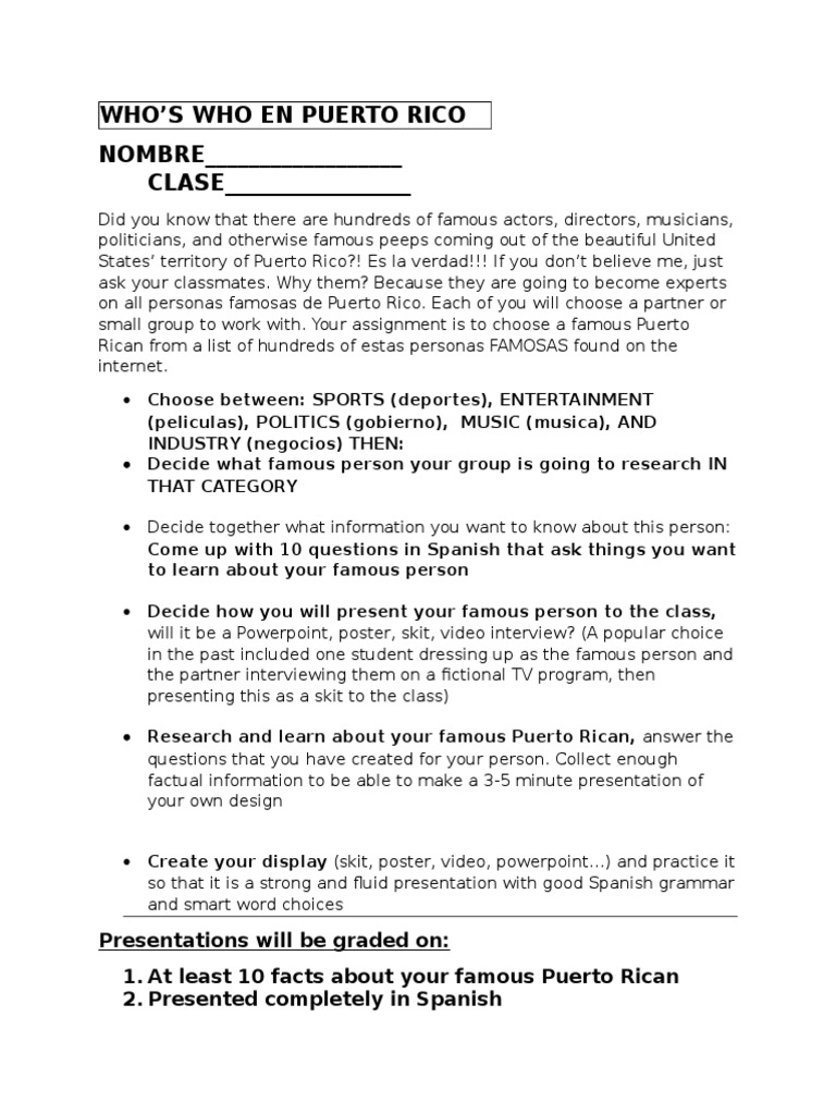 Whos Who in Puerto Rico Project | PDF | Social Science
