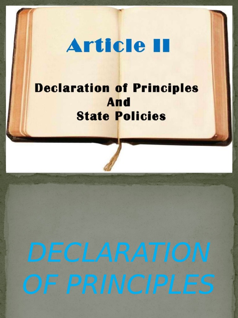 Article 2: Principles and State Policies | PDF | Article Two Of The ...