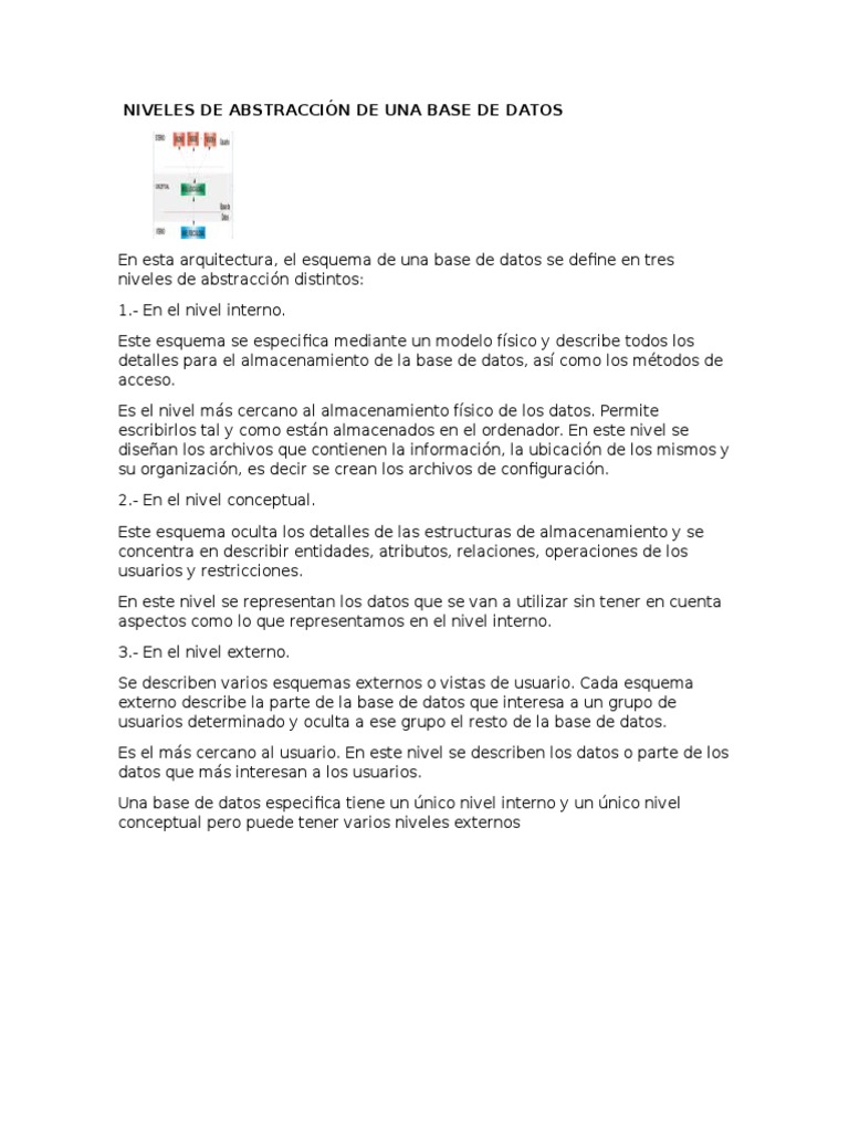 Niveles de Abstracción de Una Base de | PDF | Teoría del modelo | Bases ...