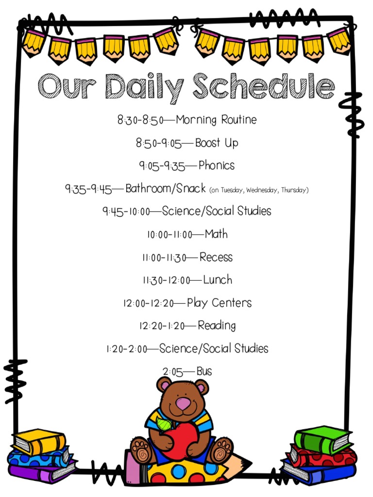 Daily Classroom Schedule Overview | PDF