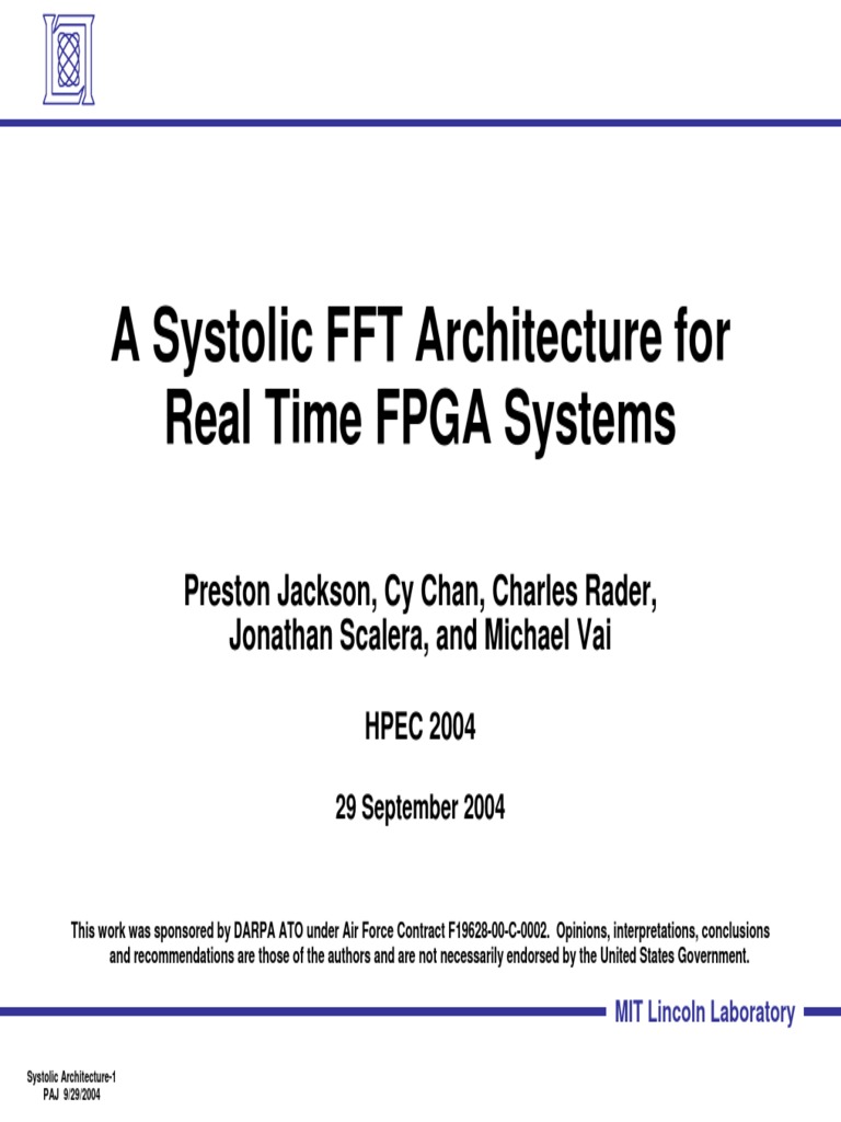 A Systolic Fft Architecture For Real Time Fpga Systems Pdf Field Programmable Gate Array