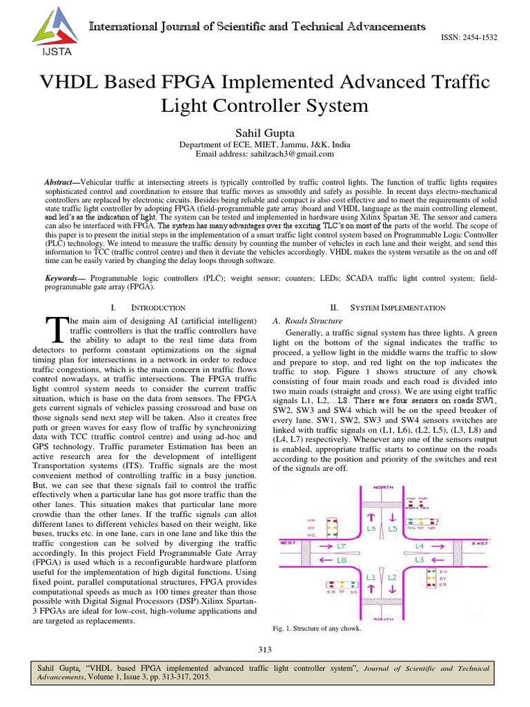 VHDL Based FPGA Implemented Advanced Traffic Light Controller System ... VHDL Based FPGA Implemented Advanced Traffic Light Controller System ...