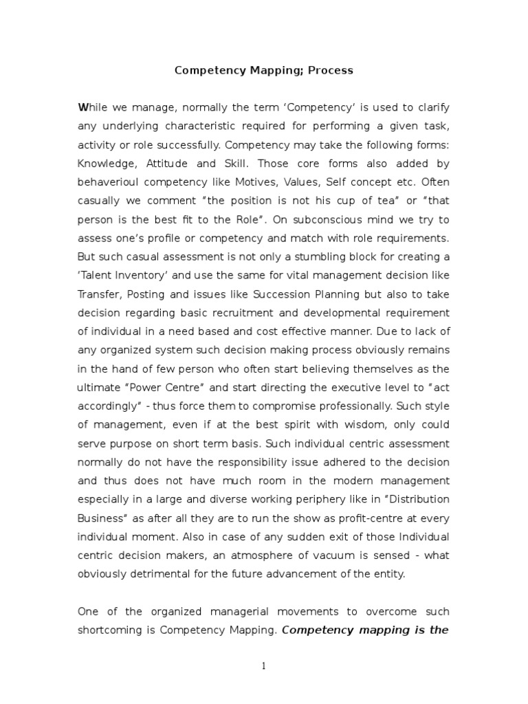 Competency Mapping Process | PDF | Competence (Human Resources ...