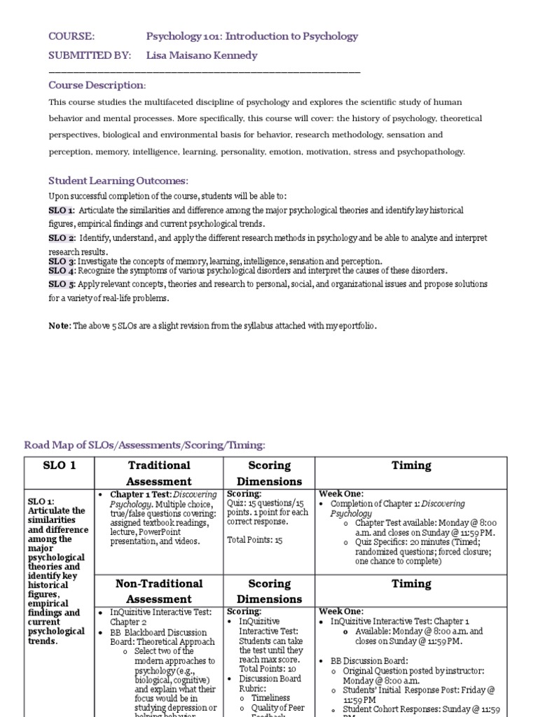 Psychology 101 Course Overview | PDF | Educational Assessment | Psychology