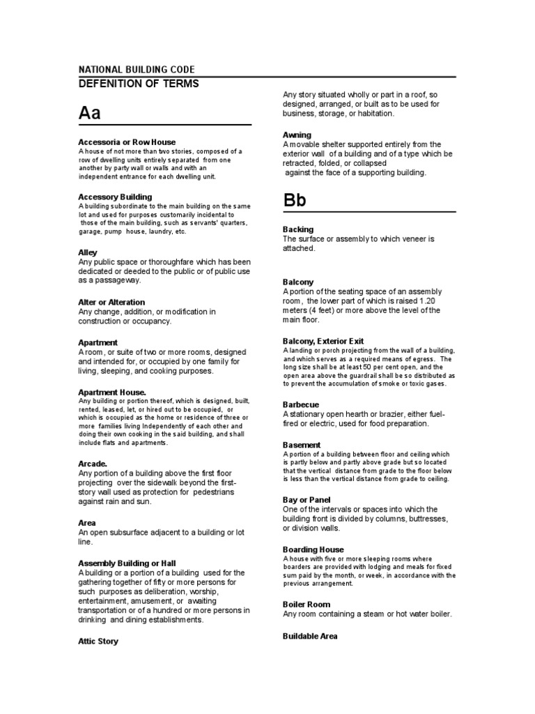 Nbcp Terminology | Wall | Land Lot