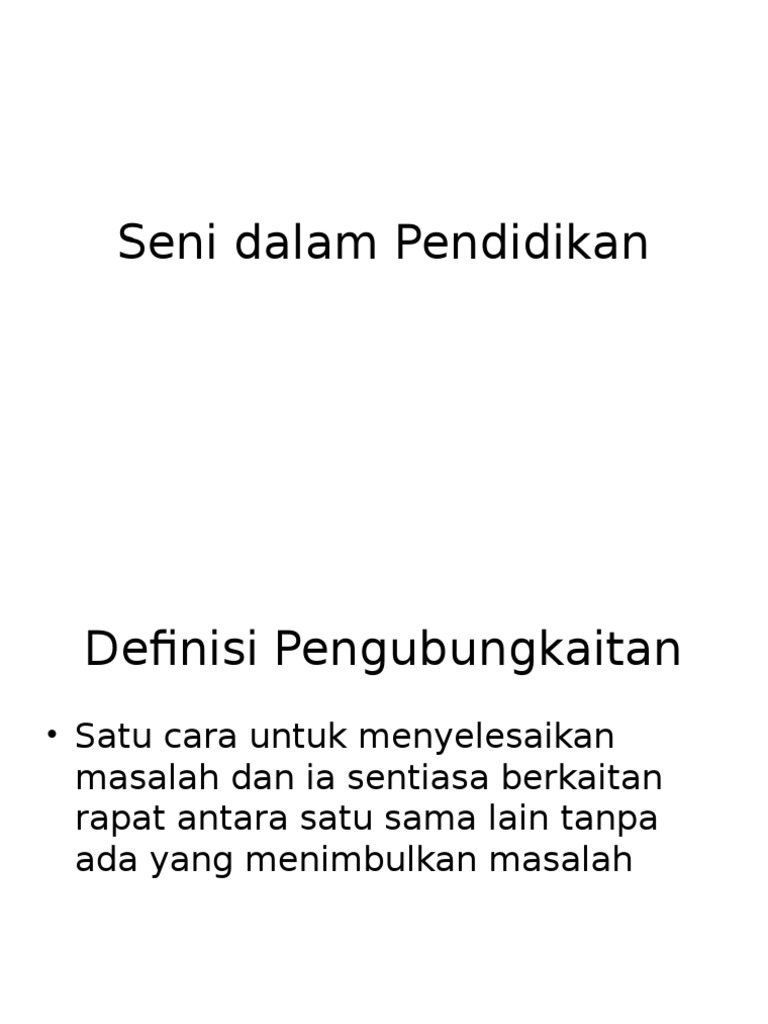 Seni Dalam Pendidikan - Penghubungkaitan | PDF | Seni