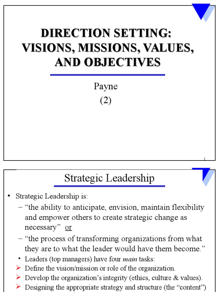 Strategic Leadership and Direction Setting (2) Fall 2009 | PDF ...
