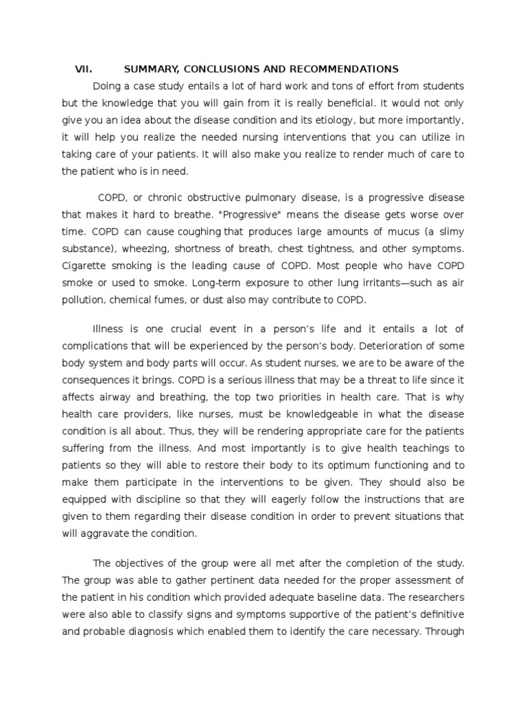 Vii. Summary, Conclusions And Recommendations