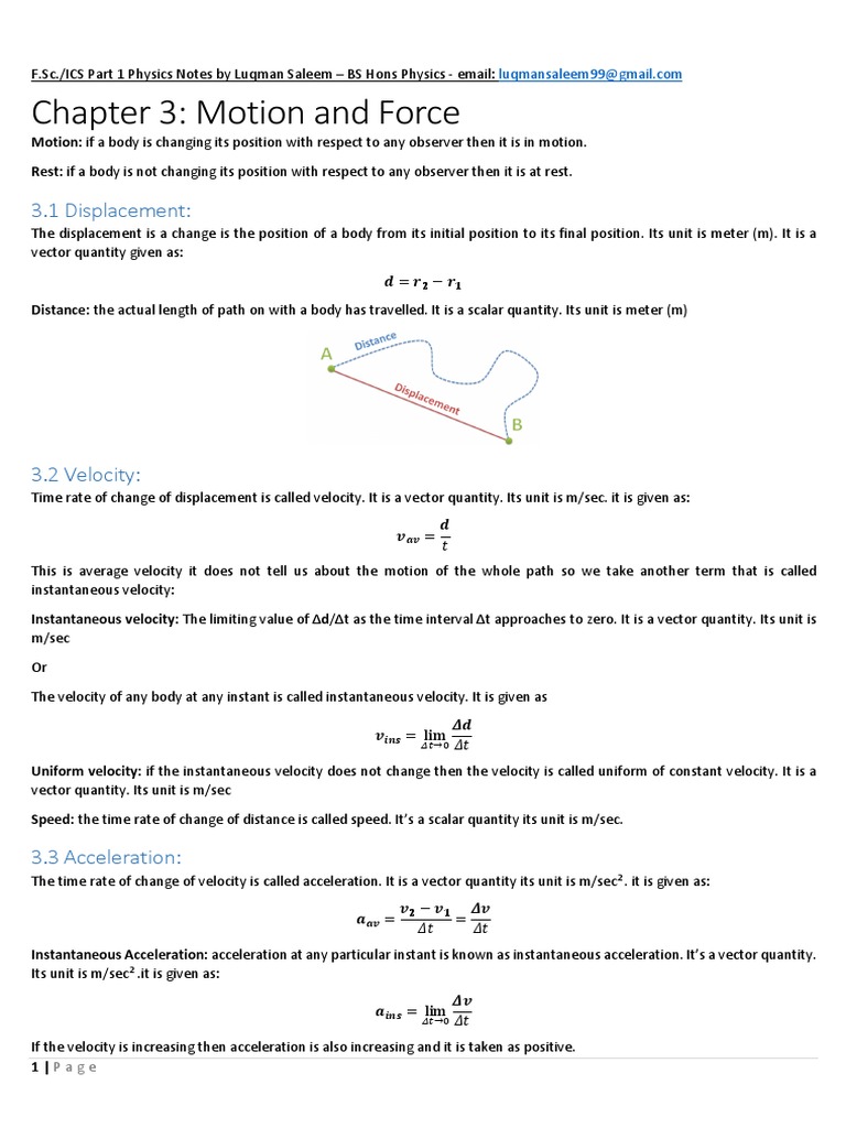Ch#3 (Final) | PDF | Acceleration | Momentum
