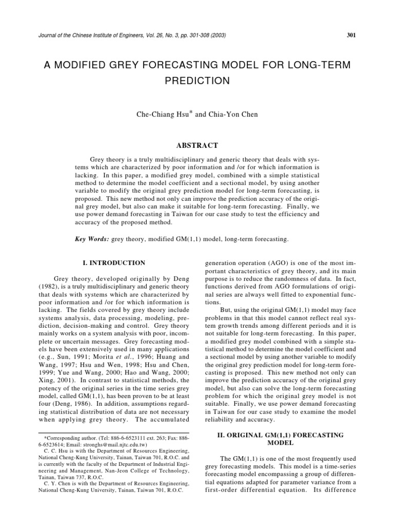 A Modified Grey Forecasting Model For Long-Term Prediction | PDF ...