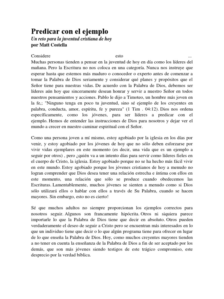 Predicar Con El Ejemplo PDF | PDF | Fe | Amor