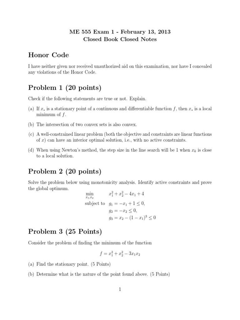 Closed Notes Exam 1 Overview | PDF