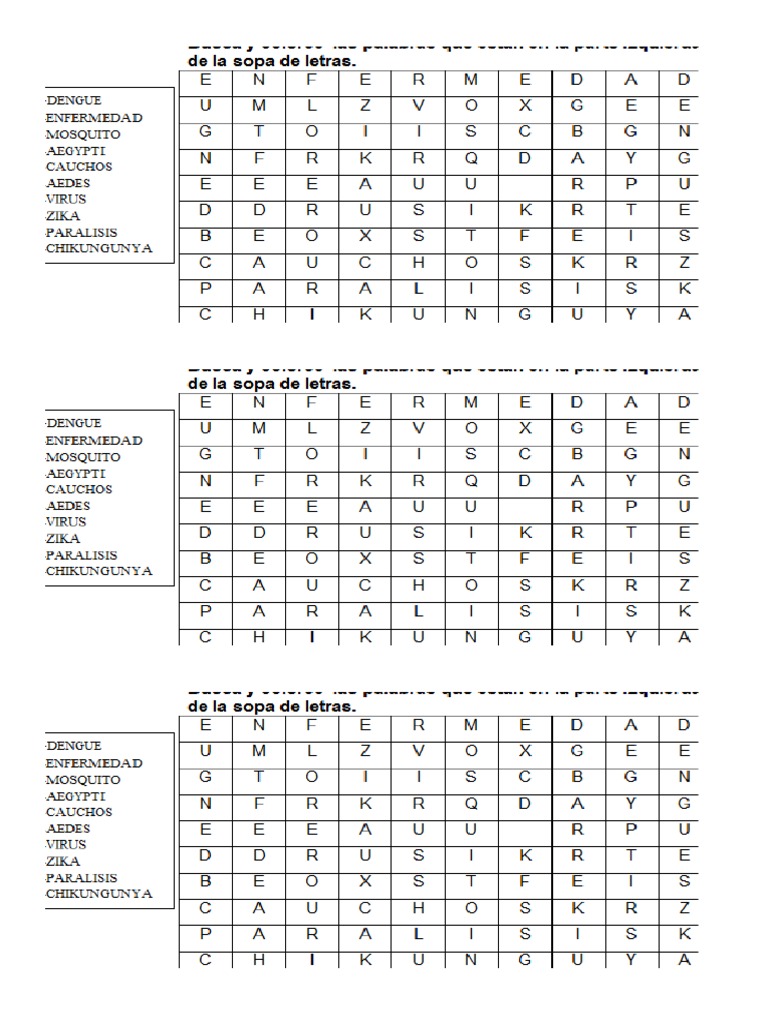 Sopa de Letras Virus | PDF