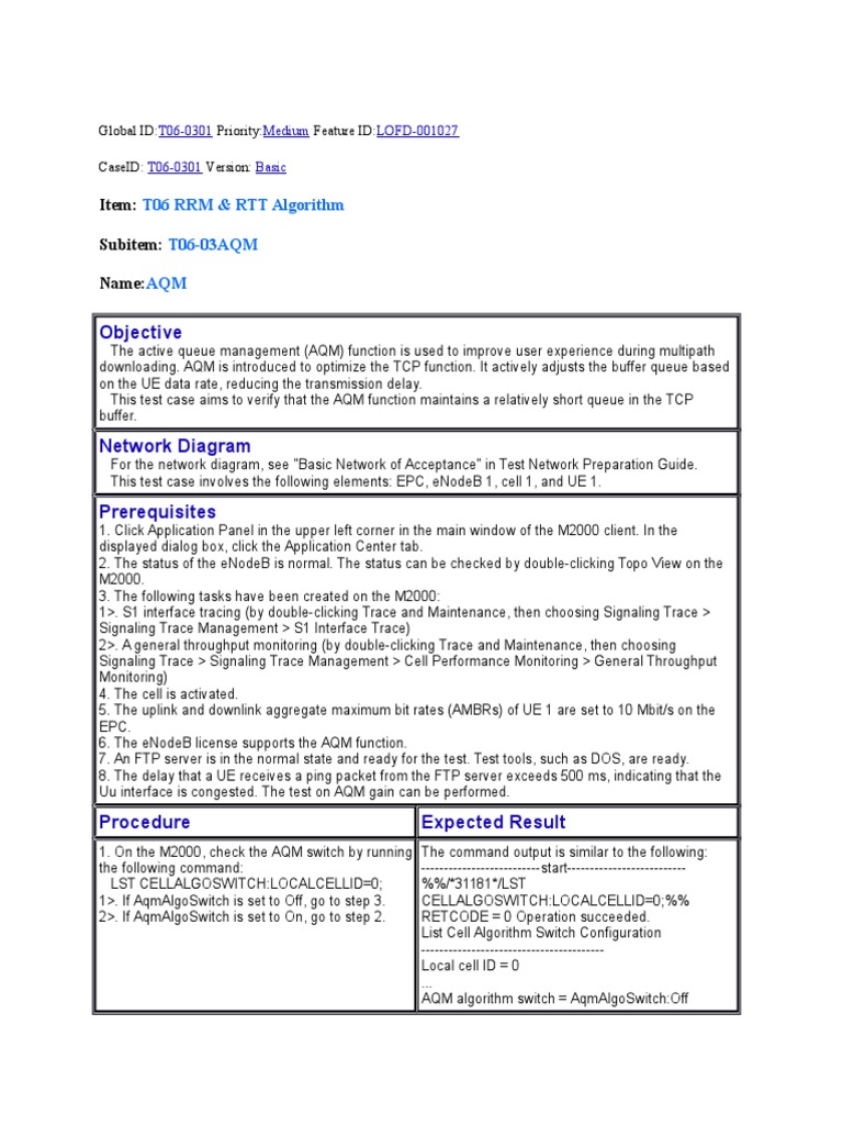 Active Queue Management Test Procedure | PDF | Transmission Control ...